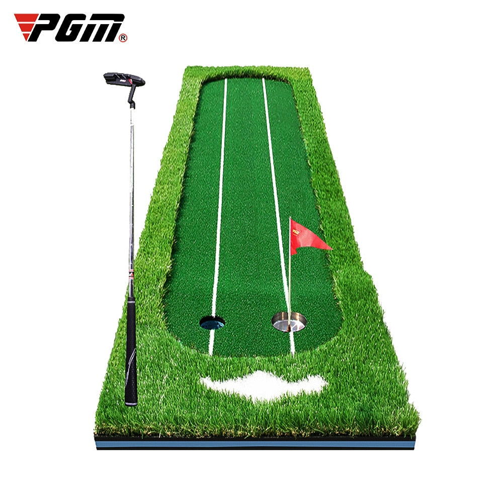 PGM Portable 3m Indoor Golf Putting Green Swing Trainer Set Putter Fai